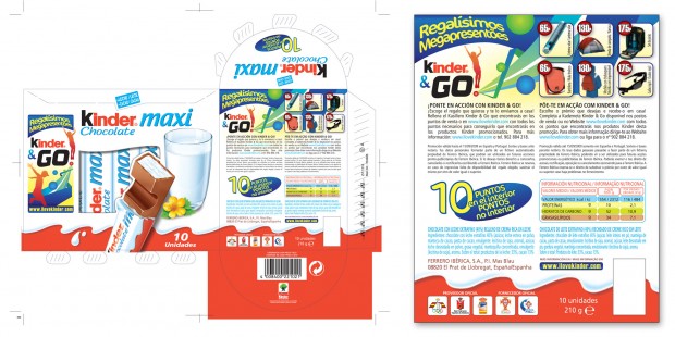 Kinder Chocolate packaging layout – Back to Max